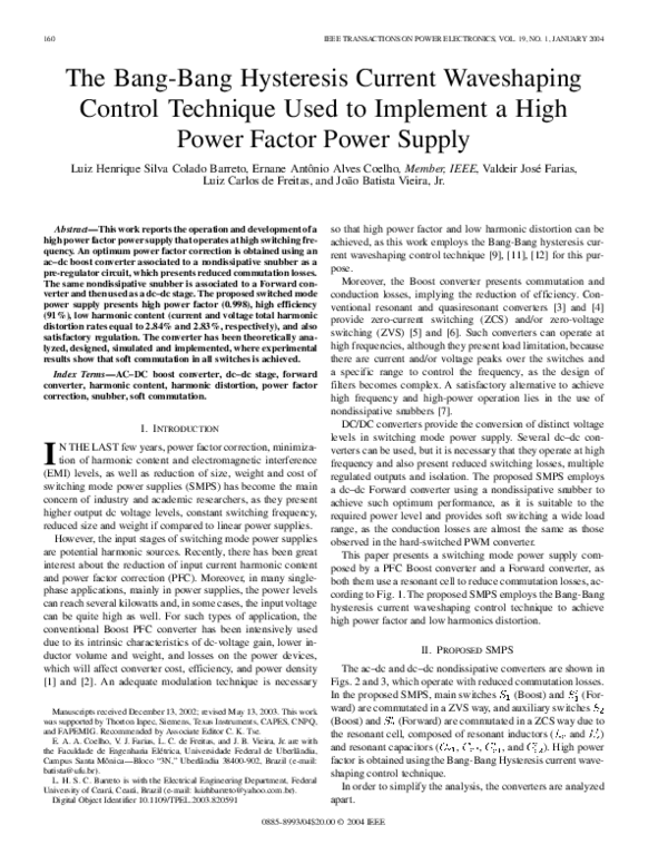 (PDF) The Bang-Bang Hysteresis Current Waveshaping Control Technique ...