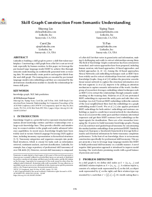 (PDF) Skill Graph Construction From Semantic Understanding