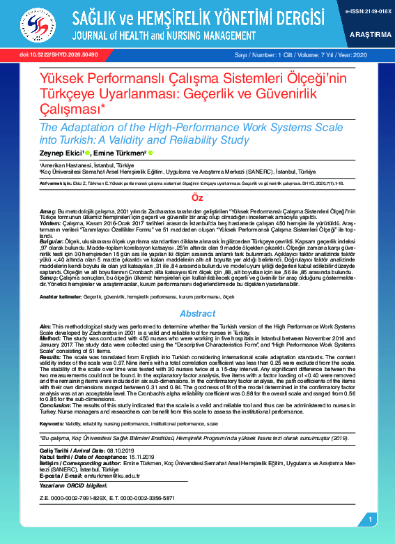 (PDF) The Adaptation of the High-Performance Work Systems Scale into ...