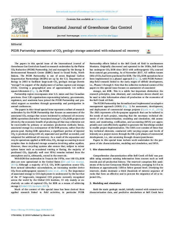 (PDF) PCOR Partnership assessment of CO2 geologic storage associated ...