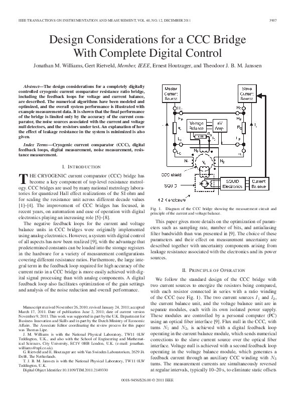 (PDF) Design Considerations for a CCC Bridge With Complete Digital Control
