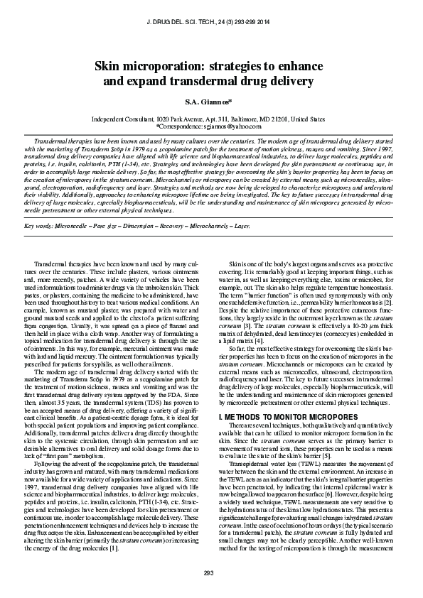 (PDF) Skin microporation: strategies to enhance and expand transdermal ...