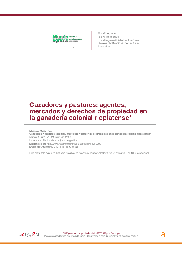 (PDF) Cazadores y pastores: agentes, mercados y derechos de propiedad ...
