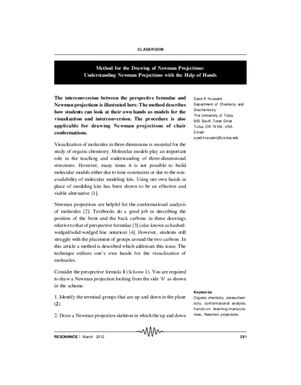 (PDF) Hands-On Approach to Newman Projections