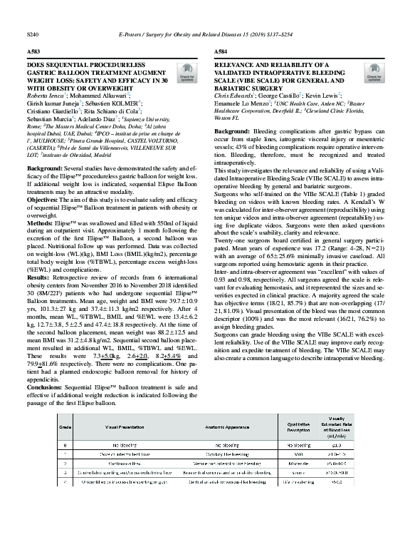 (PDF) A584 Relevance and Reliability of a Validated Intraoperative ...