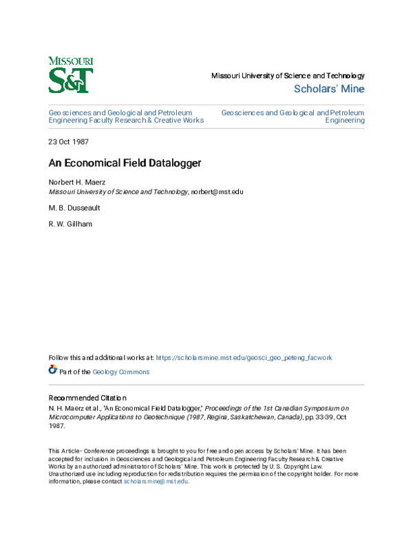 (PDF) An Economical Field Datalogger