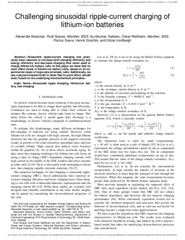 (PDF) Challenging Sinusoidal Ripple-Current Charging of Lithium-Ion ...