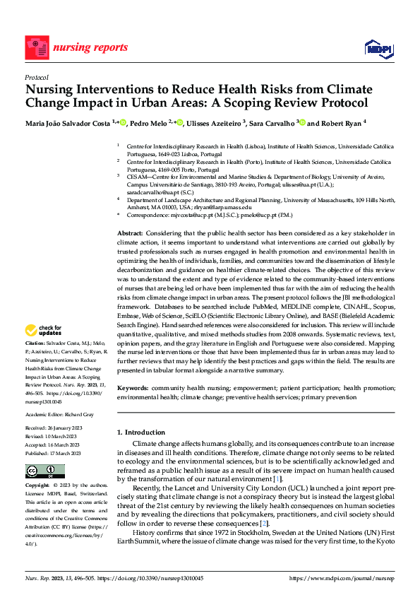 (PDF) Nursing Interventions to Reduce Health Risks from Climate Change ...
