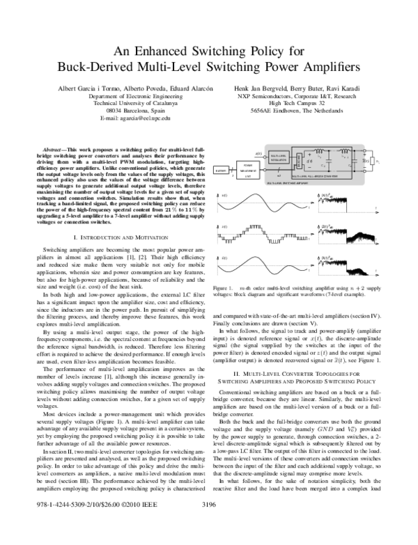 (PDF) An enhanced switching policy for buck-derived multi-level ...