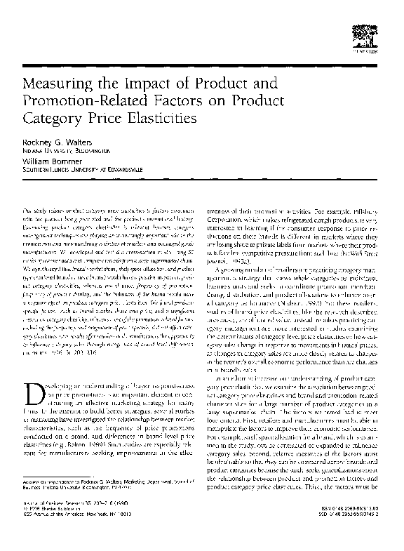 (PDF) Measuring the impact of product and promotion-related factors on ...
