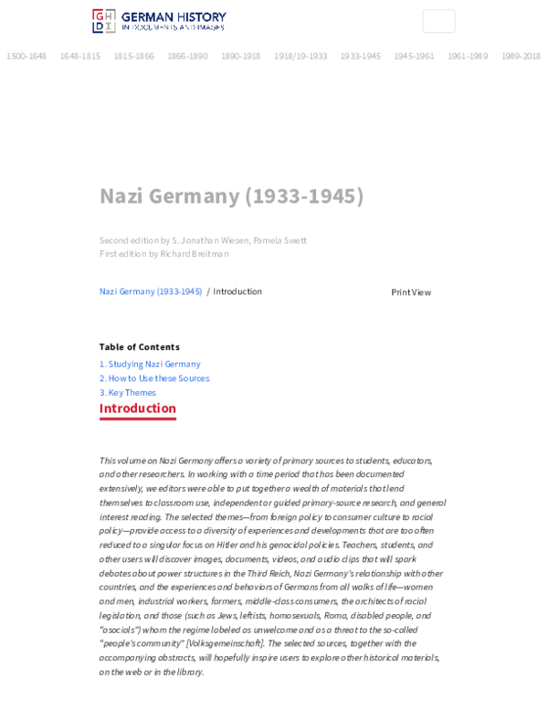 (PDF) Introduction German History in Documents and Images