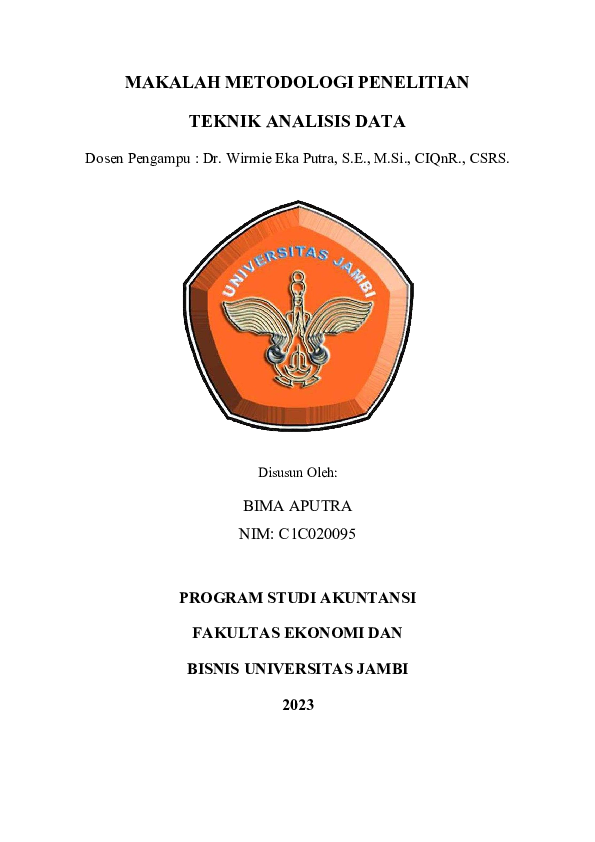 (DOC) MAKALAH 9 METODOLOGI PENELITIAN TEKNIK ANALISIS DATA