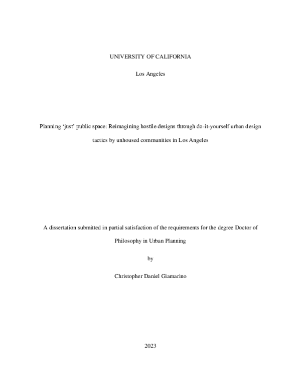 (PDF) Planning ‘just’ public space: Reimagining hostile designs through ...