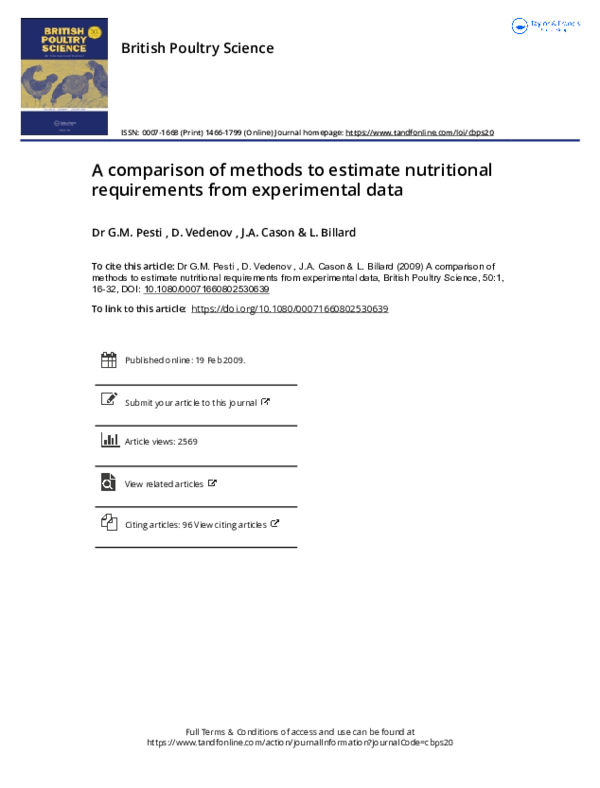 (PDF) A comparison of methods to estimate nutritional requirements from ...