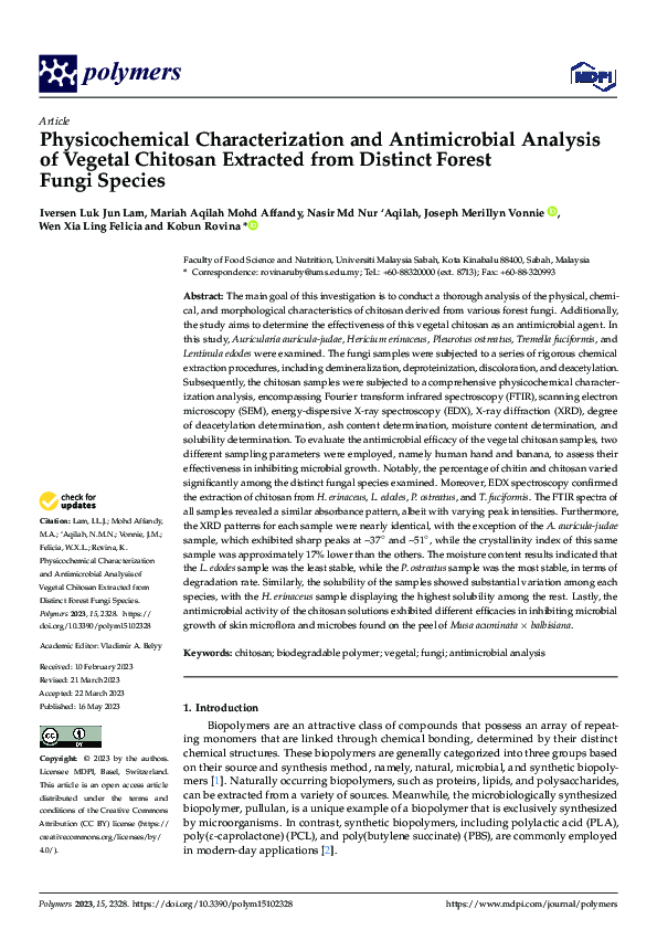 (PDF) Physicochemical Characterization and Antimicrobial Analysis of Vegetal Chitosan Extracted ...