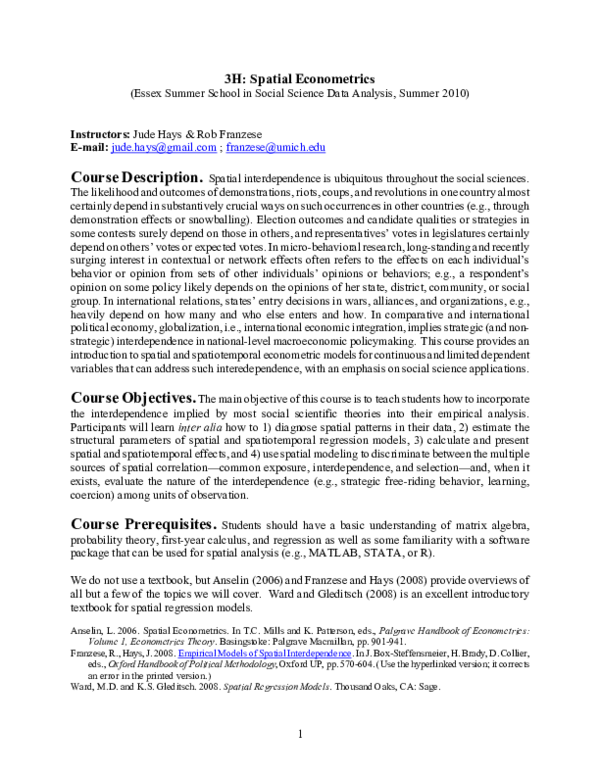 (PDF) On the Large-Sample Estimation of Regression Models with Spatial- Or Network-Effects Terms ...