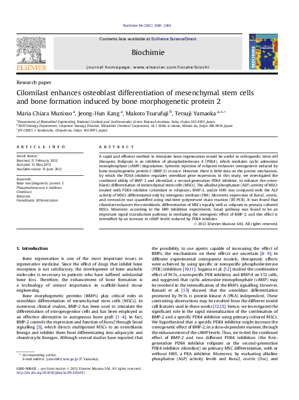 (PDF) Cilomilast enhances osteoblast differentiation of mesenchymal ...