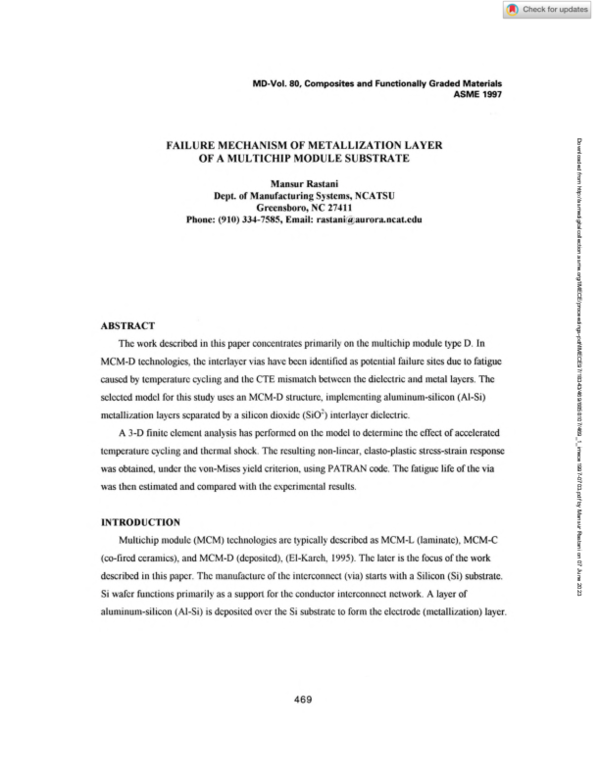 (PDF) FAILURE MECHANISM OF METALLIZATION LAYER OF A MULTICHIP MODULE SUBSTRATE
