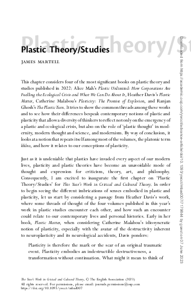 (PDF) Plastic Theory/Studies (2022)