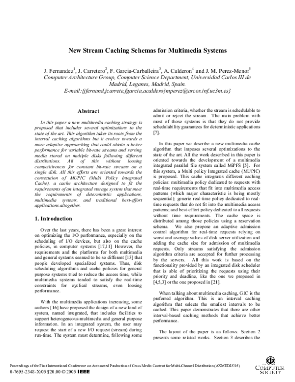 (PDF) New Stream Caching Schemas for Multimedia Systems