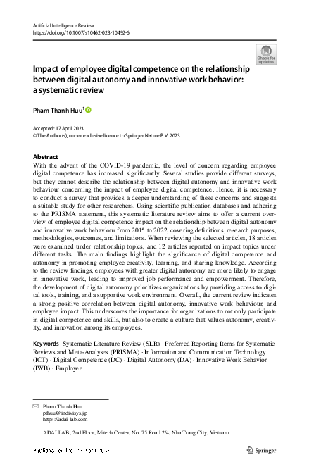 (PDF) Impact of employee digital competence on the relationship between ...