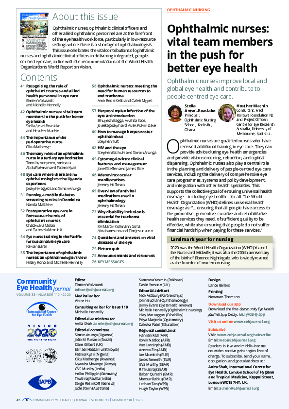 (PDF) Ophthalmic nurses: vital team members in the push for better eye ...