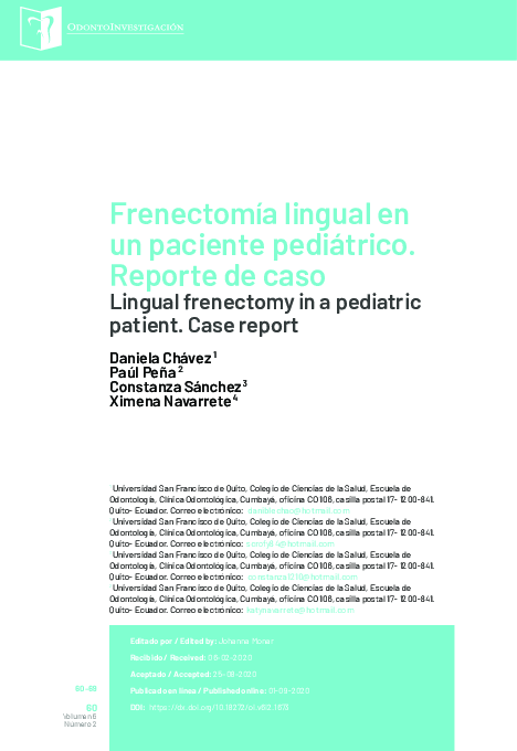(PDF) Frenectomía lingual con técnica romboidal en paciente de 8 años ...