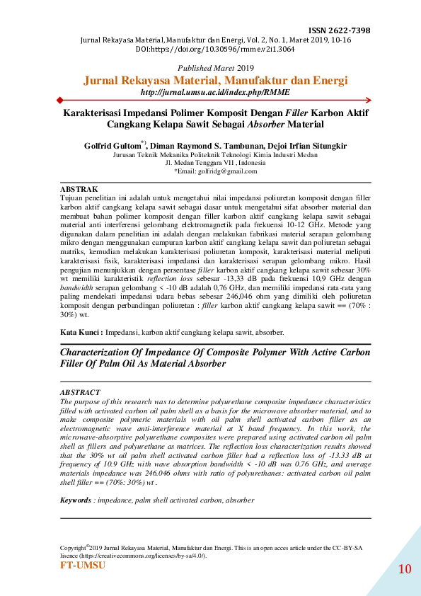 (PDF) Karakterisasi Impedansi Polimer Komposit Dengan Filler Karbon Aktif Cangkang Kelapa Sawit ...