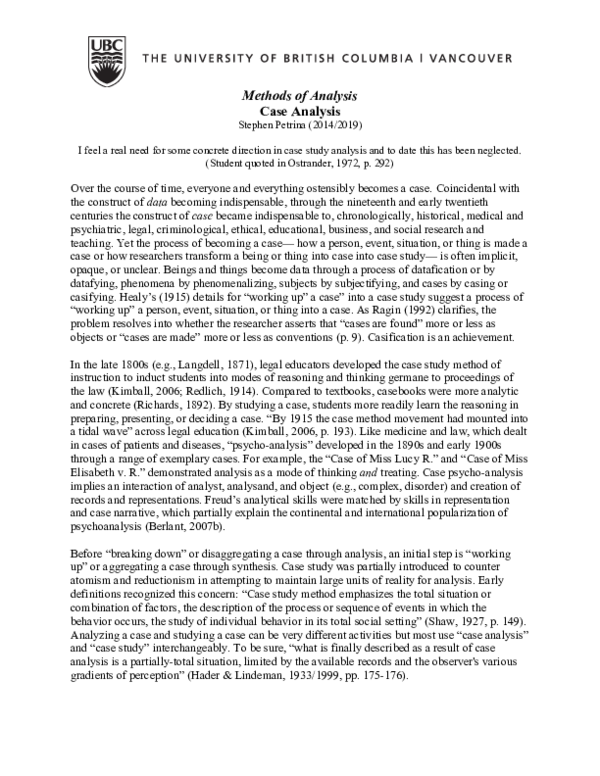 (PDF) Case Analysis