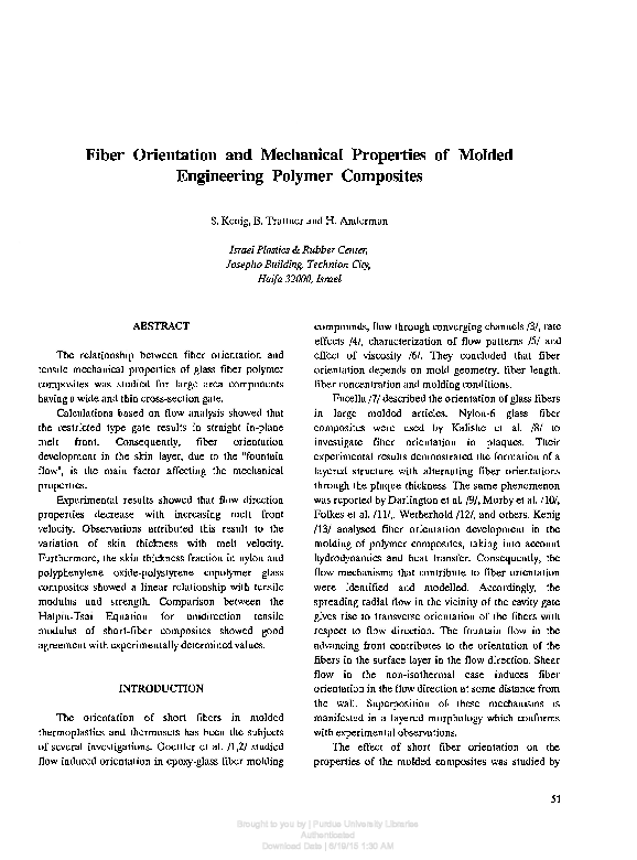 (PDF) Fiber orientation and mechanical properties of short-fiber ...