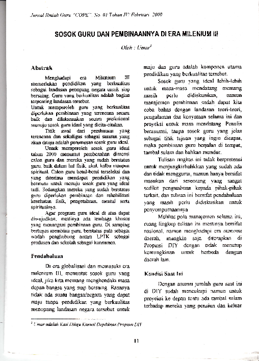 (PDF) Sosok Guru Dan Pembinmnnya DI Era Milenium III