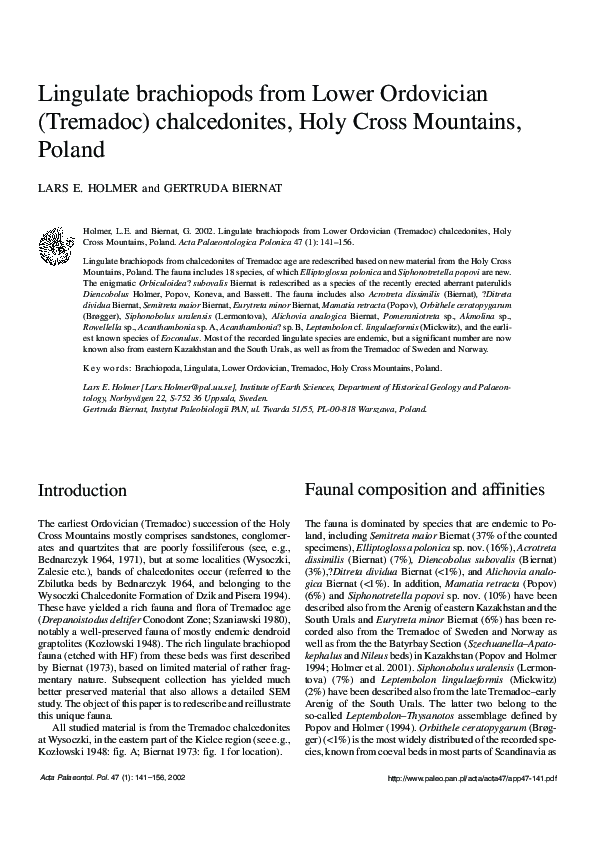 (PDF) (Tremadoc) chalcedonites, Holy Cross Mountains
