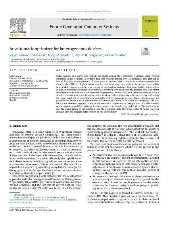 (PDF) An automatic optimizer for heterogeneous devices | Diego Andrade ...