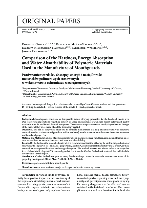 (PDF) Comparison of the hardness, energy absorption and water ...