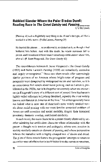 (PDF) Babbled Slander where the Paler Shades Dwell: Reading Race inThe ...