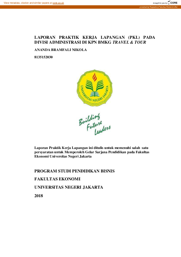 (PDF) Laporan Praktik Kerja Lapangan (PKL) Pada Divisi Administrasi DI ...