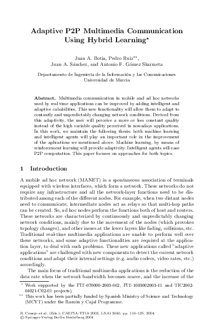 (PDF) Adaptive P2P Multimedia Communication Using Hybrid Learning