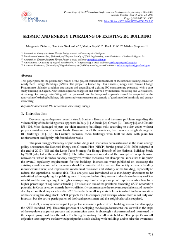 Pdf Seismic And Energy Upgrading Of Existing Rc Building