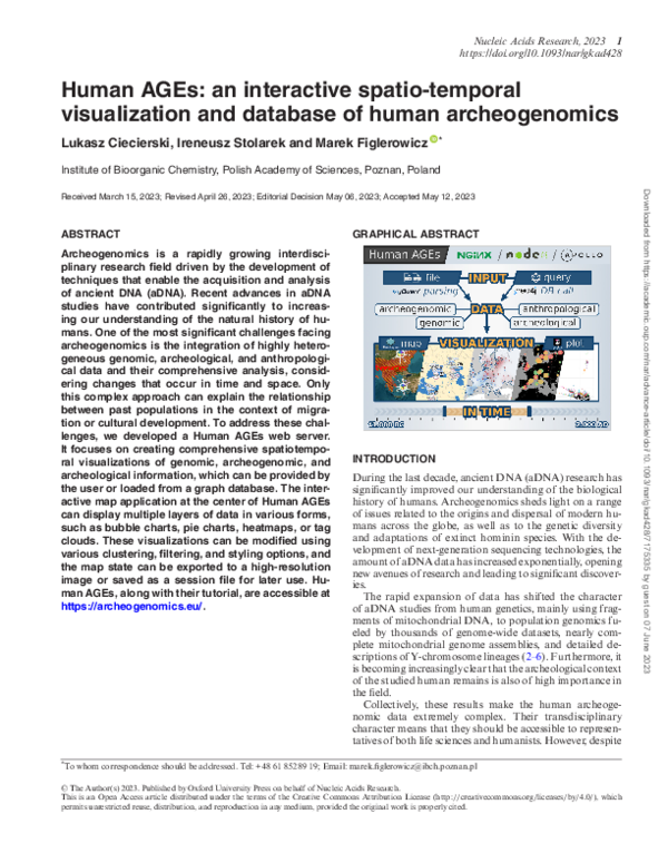 (PDF) Human AGEs: an interactive spatio-temporal visualization and database of human archeogenomics