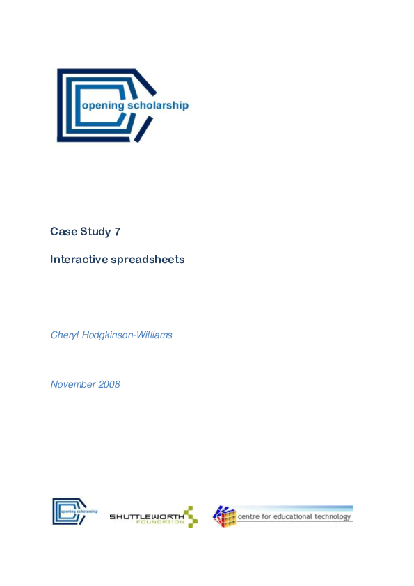 (PDF) Case study: Interactive spreadsheets