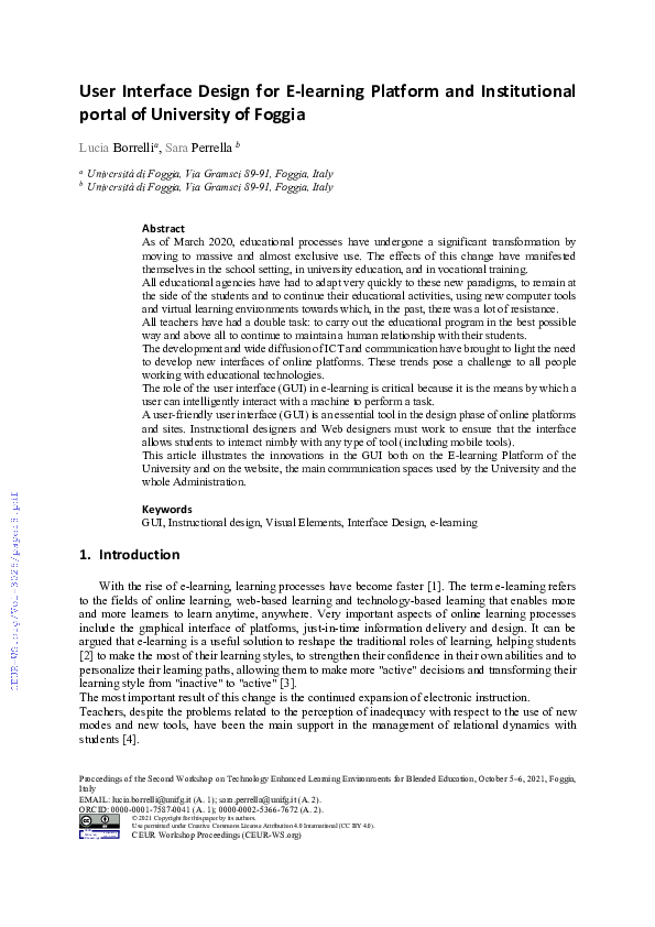 (PDF) User interface design for e-learning platform and institutional ...