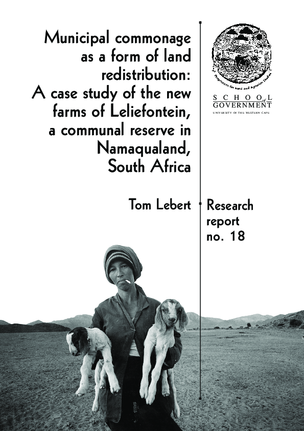 (PDF) Municipal commonage as a form of land redistribution: A case ...