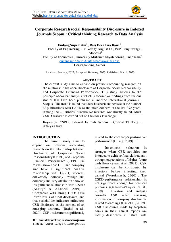 (PDF) Corporate Research social Responsibility Disclosure in Indexed ...