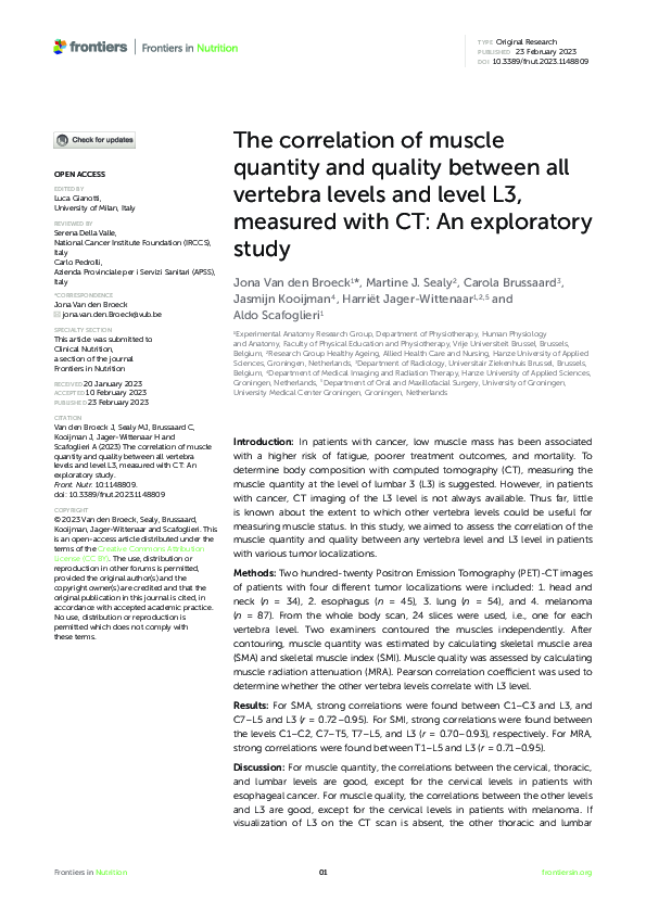 (PDF) The correlation of muscle quantity and quality between all ...