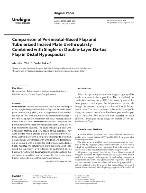 (PDF) Comparison of Perimeatal-Based Flap and Tubularized Incised Plate ...