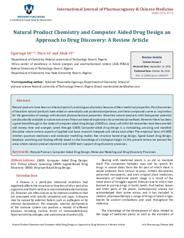 (PDF) Natural Product Chemistry and Computer Aided Drug Design an ...