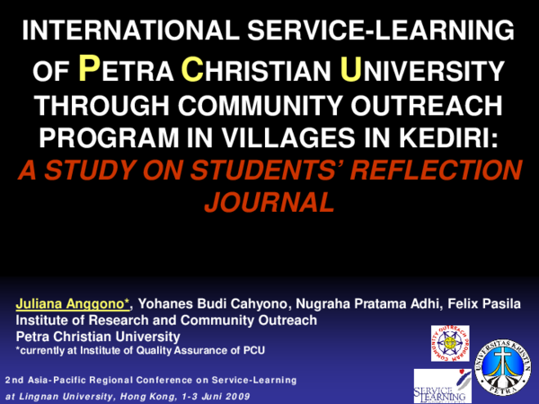 (PDF) International service-learning of Petra Christian University ...