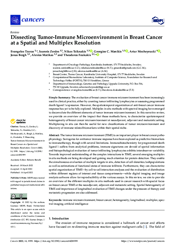 (PDF) Dissecting Tumor-Immune Microenvironment in Breast Cancer at a ...