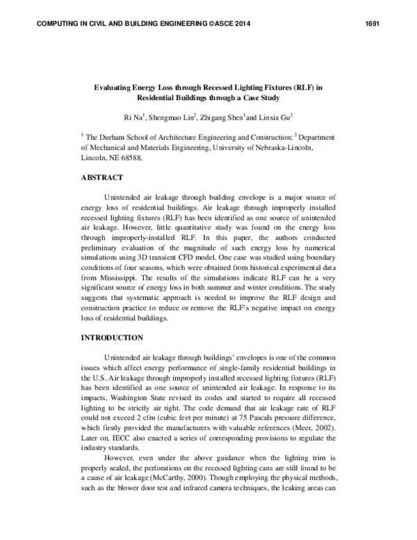 (PDF) Evaluating Energy Loss through Recessed Lighting Fixtures (RLF) in Residential Buildings ...