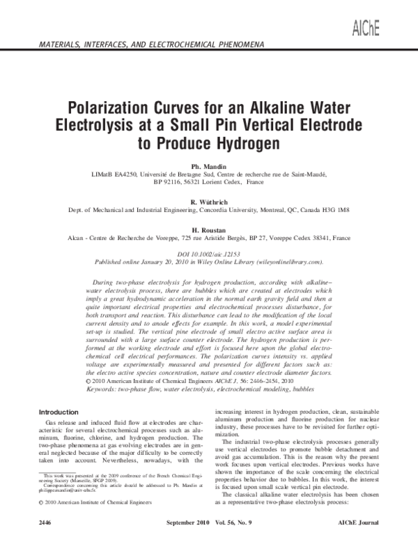 (PDF) Polarization curves for an alkaline water electrolysis at a small ...